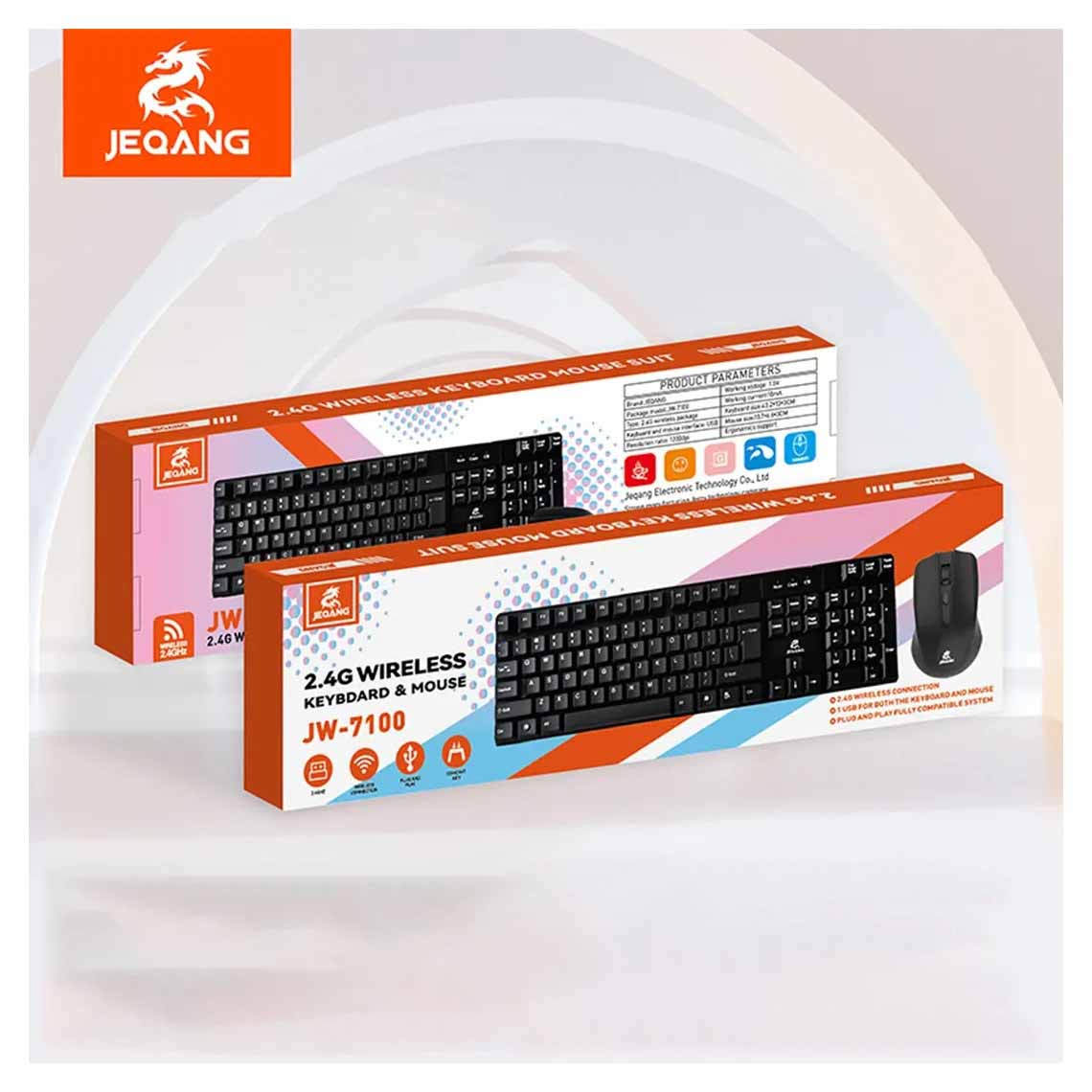 موس و کیبورد بی سیم JEQANG مدل JW-7100 | رایان مدرن