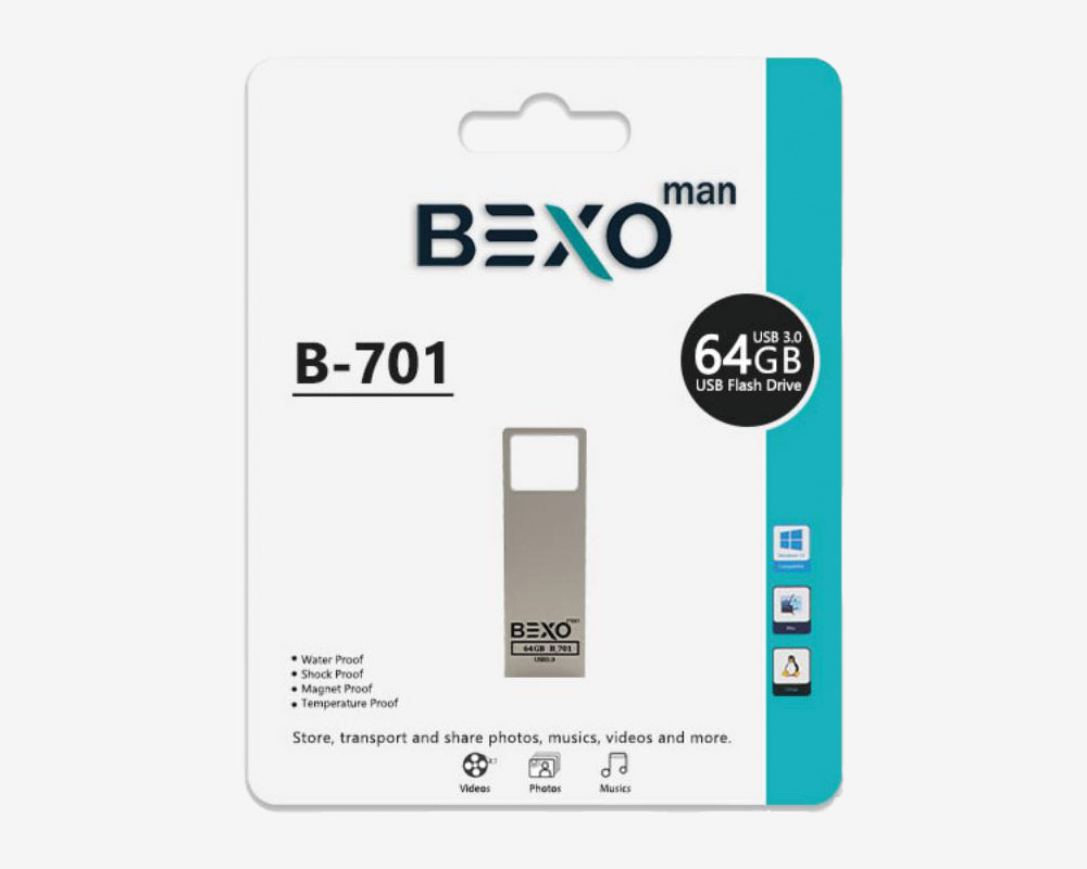 فلش مموری Bexo مدل B-701 USB3.0 ظرفیت 64 گیگ | رایان مدرن