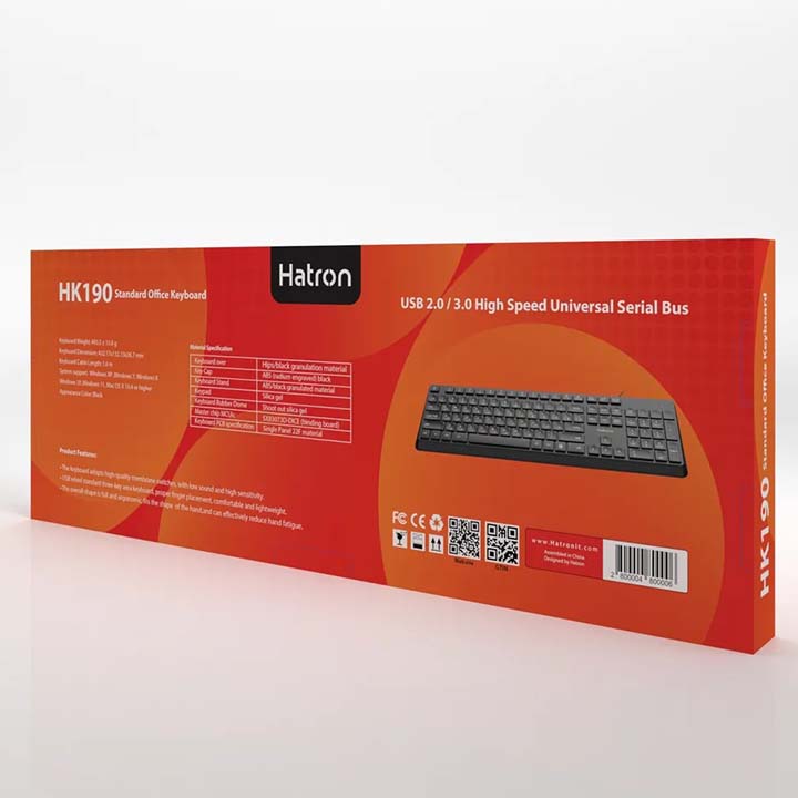 کیبورد سیمی هاترون HATRON مدل HK190 | رایان مدرن