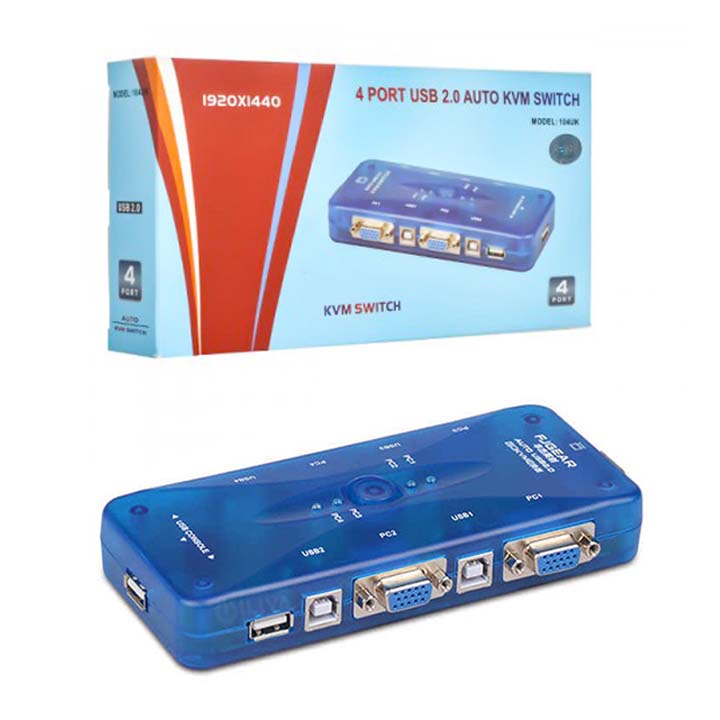 KVM سوئیچ 4 پورت اتوماتیک مدل 104UK | رایان مدرن